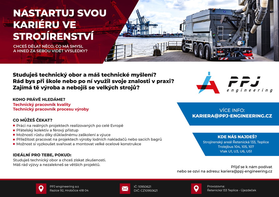 PPJ Engineering hledá pracovníky | SOSTP Teplice